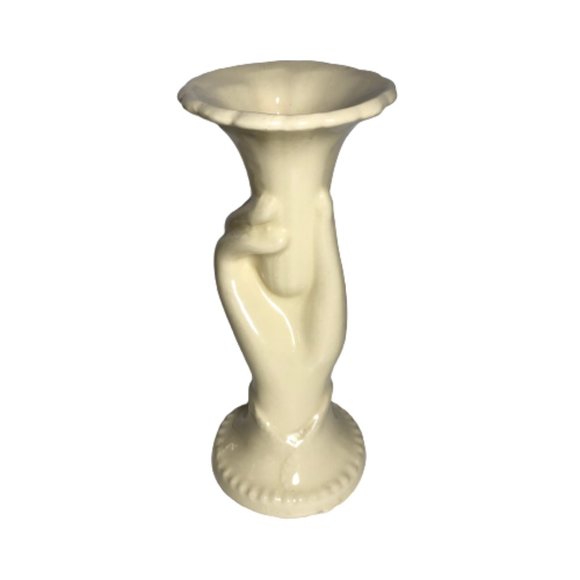Art | Vintage Art Deco Usa Pottery 7 Hand Holding Trumpet Vase Cream Mccoy 812 | Poshmark